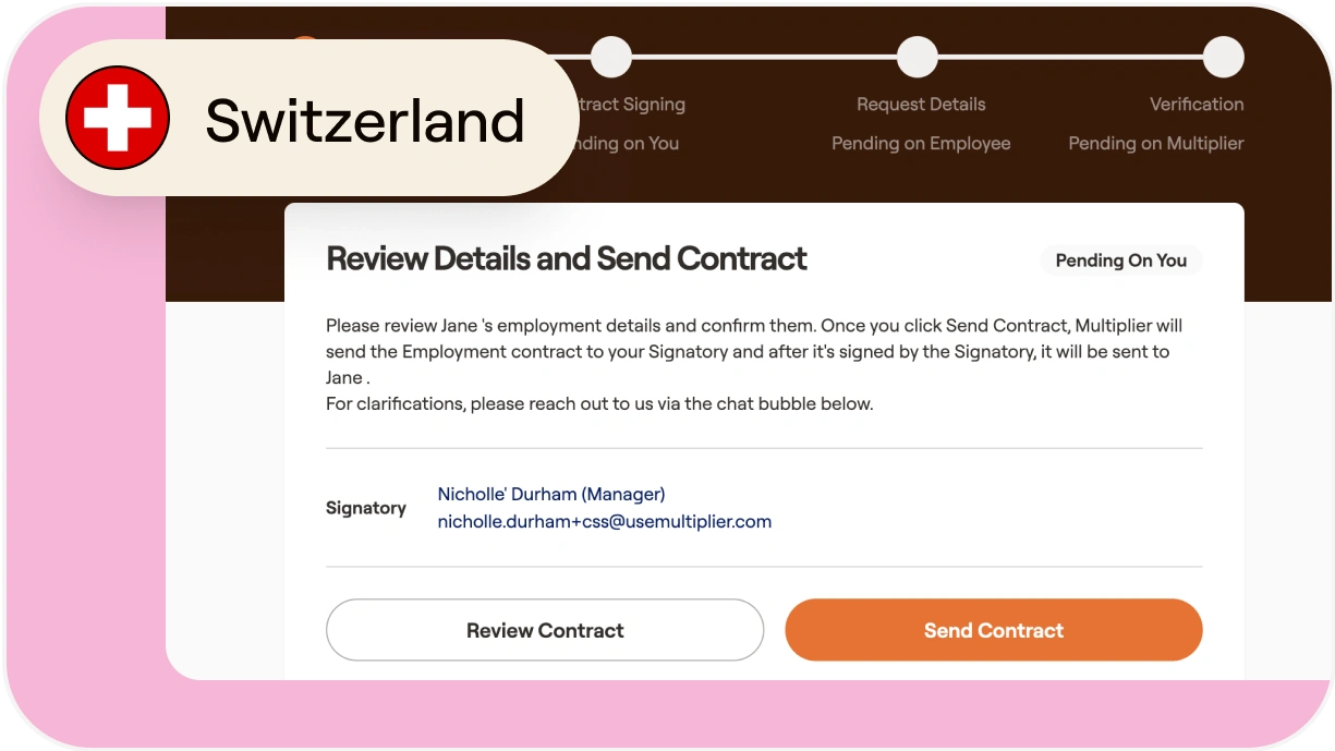Creating compliant contracts for full time employees in Switzerland